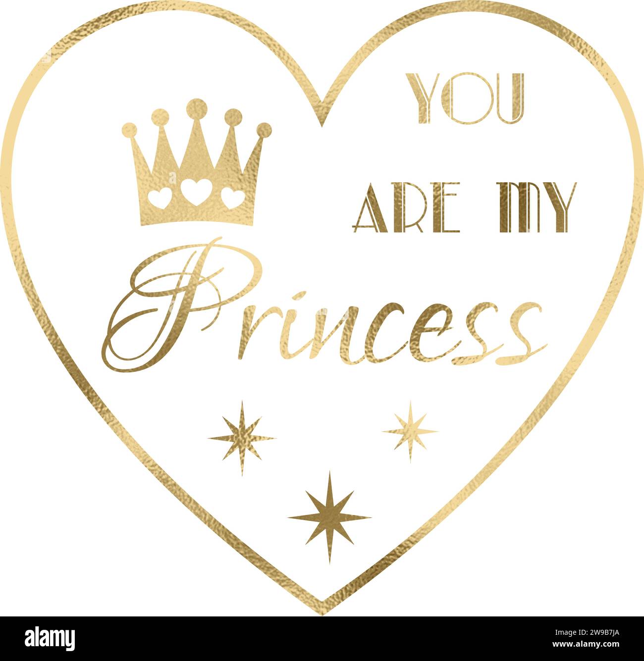 You are my princess in gold with a transparent background Stock Vector ...