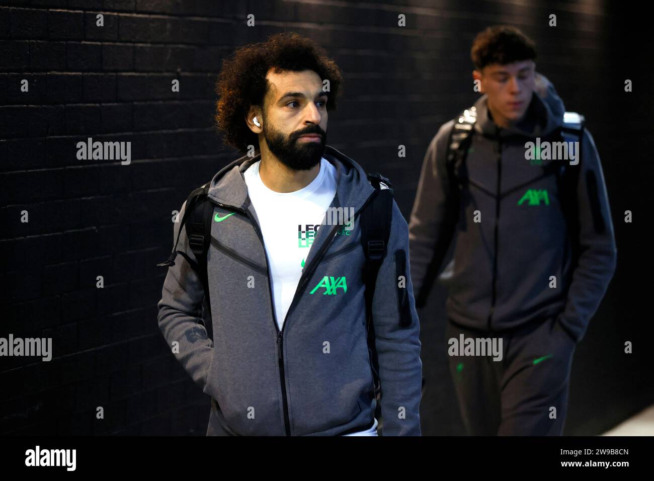 Liverpool's Mohamed Salah arrives ahead of the Premier League match at ...