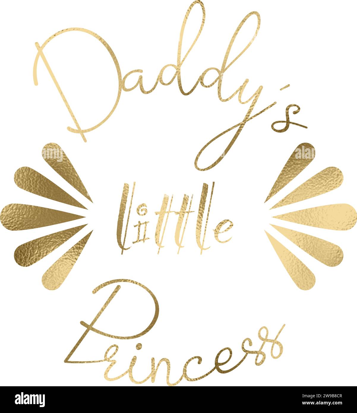 Daddy´s little princess in gold with a transparent background Stock ...