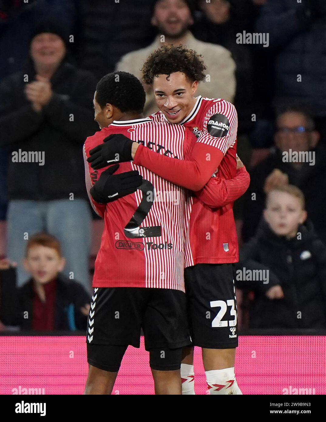 Southampton's Samuel Edozie celebrates scoring their side's second goal ...