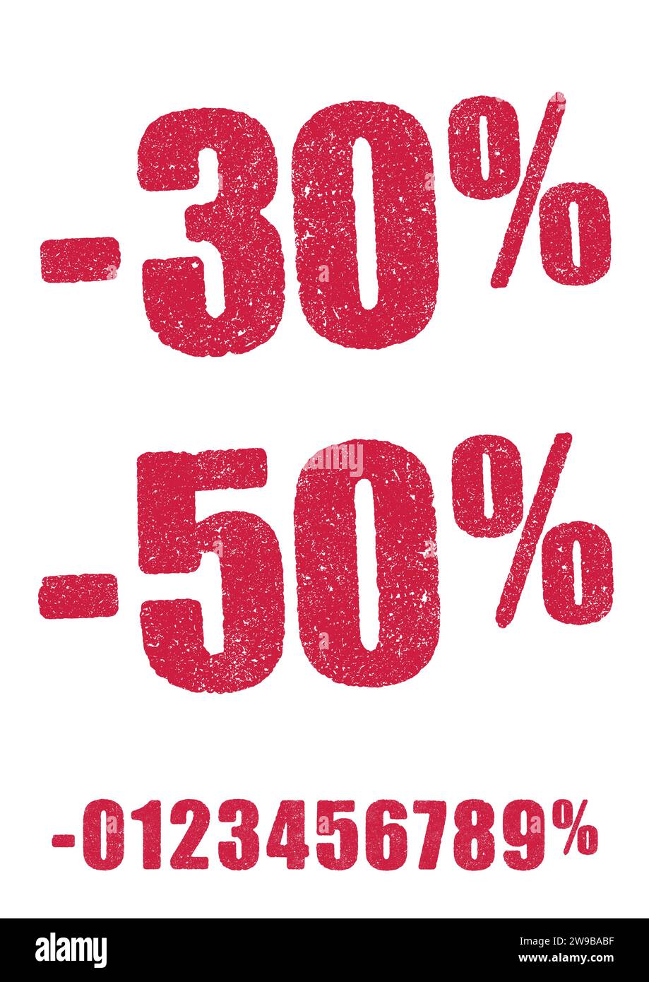 Vector illustration of the Percentage numbers in red ink stamp Stock ...