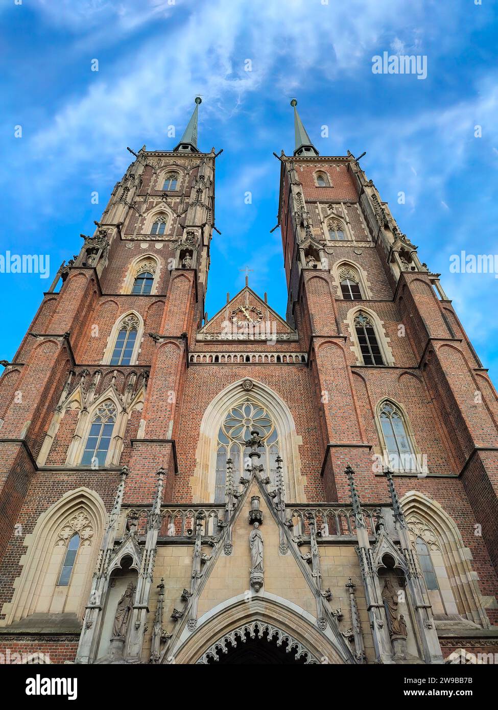 two Gothic towers - Cathedra in Wrocław - Cathedral of St. John the ...