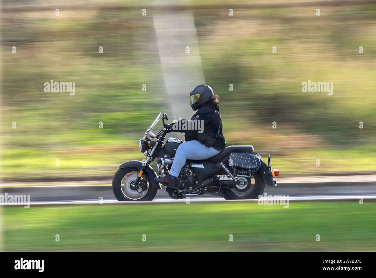 photo taken with motorcycle panning technique Stock Photo - Alamy