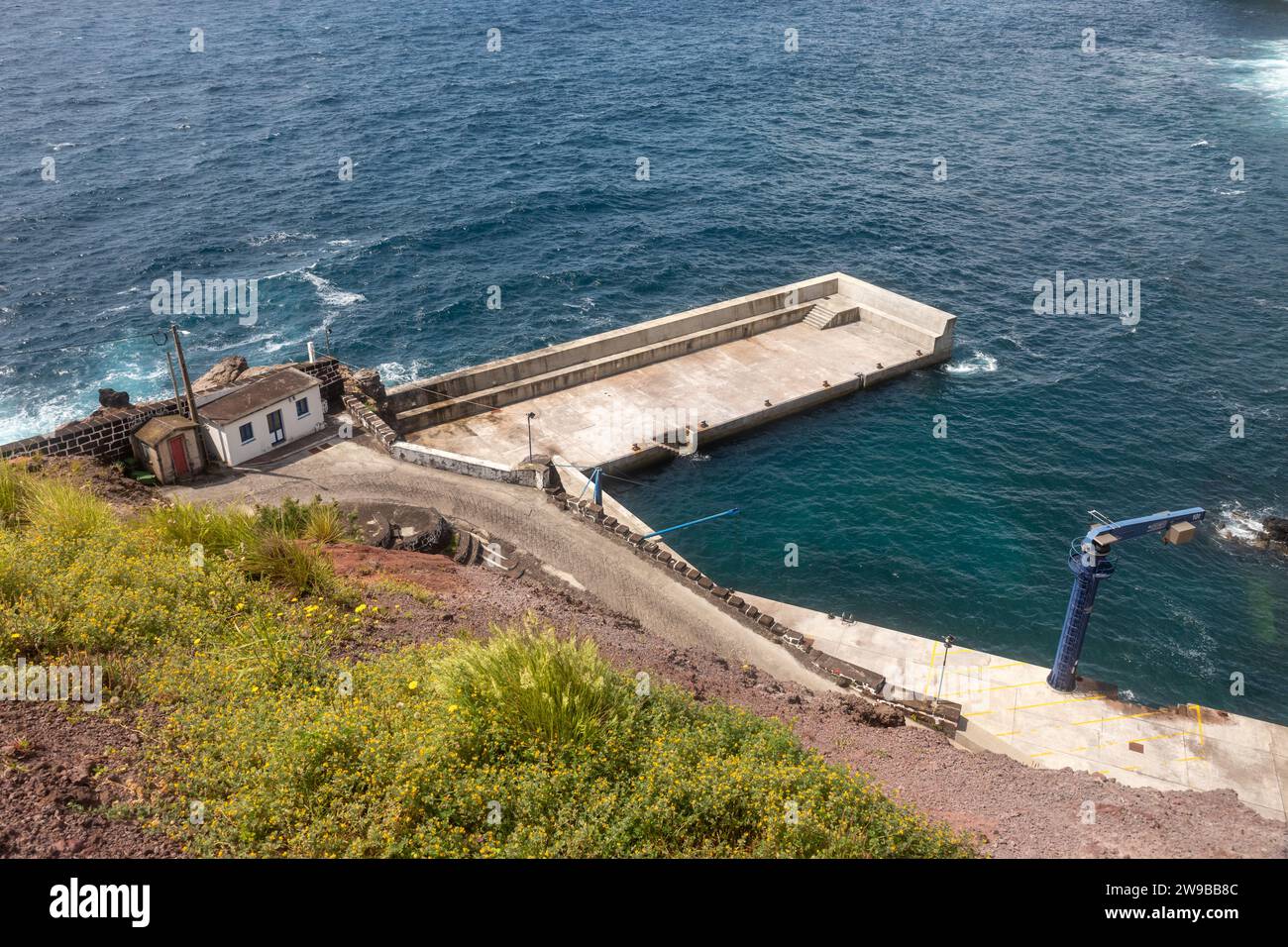 Port of Topo on Sao Jorge Island, Azores, Portual Stock Photo - Alamy