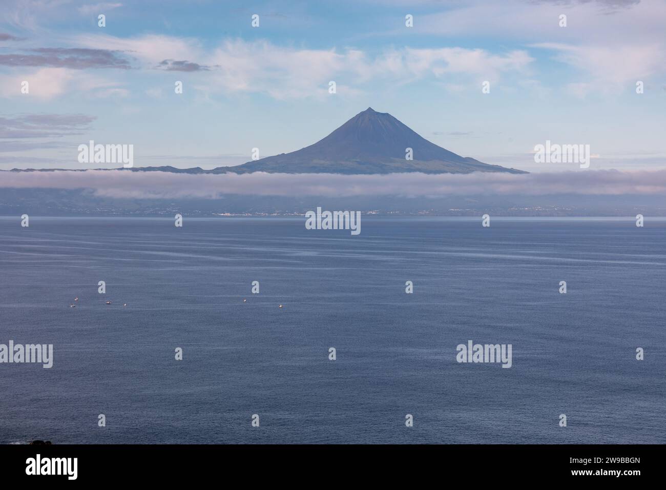 View of Pico island with Pico mountain from Sao Jorge, Azores, Portugal ...