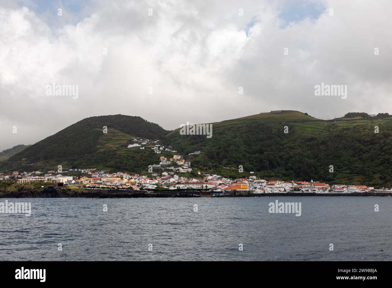 View of Velas from sea side, Sao Jorge, Azores Stock Photo - Alamy