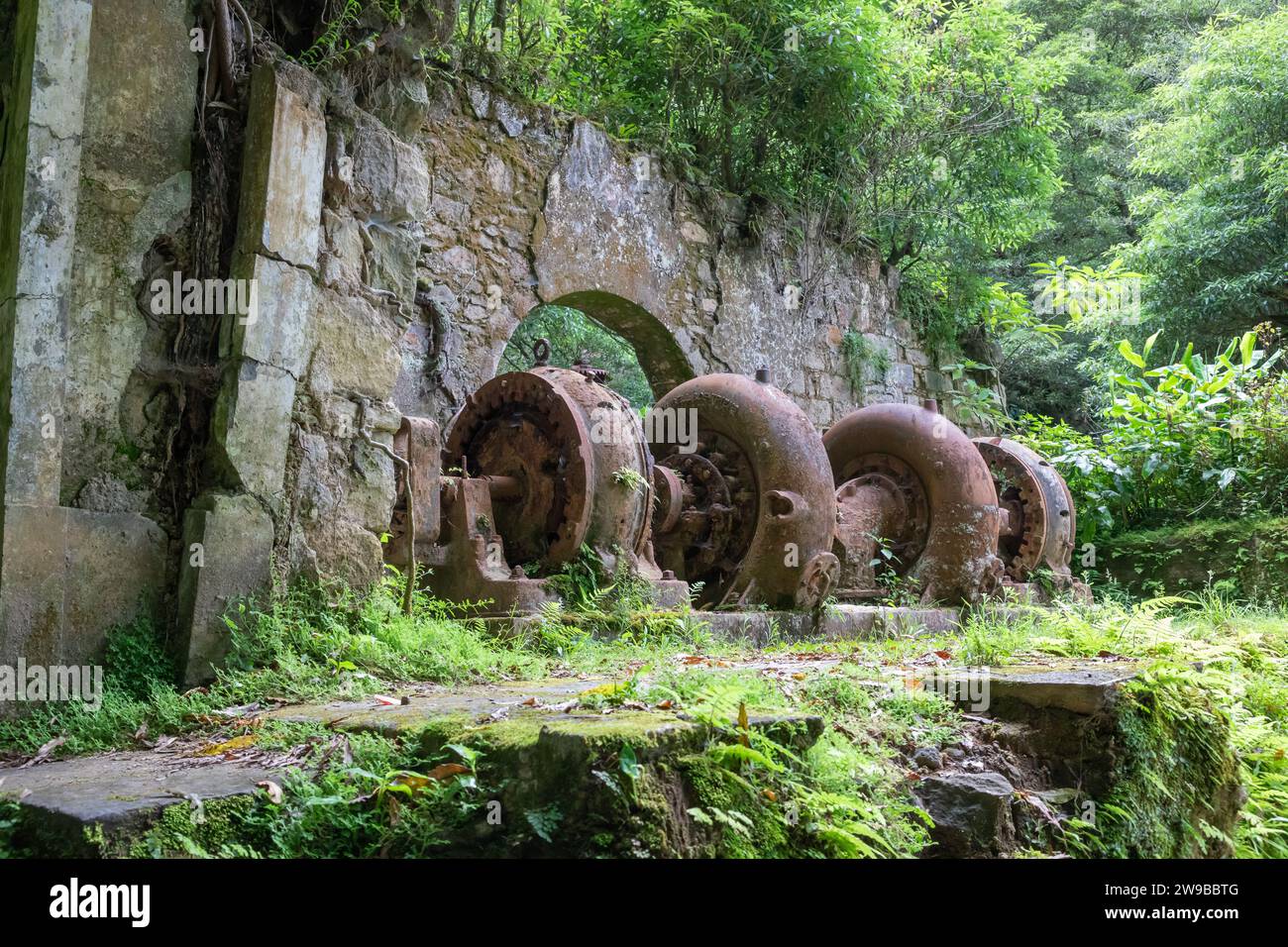 Turbines of first hydroelectric power plant on Sao Miguel, Azores ...