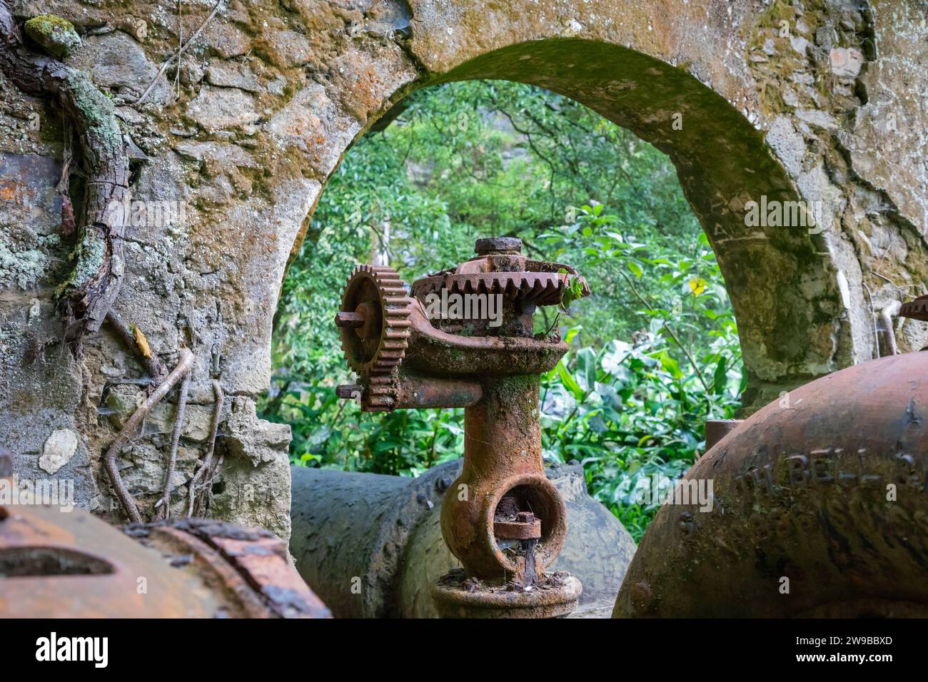 Turbines of first hydroelectric power plant on Sao Miguel, Azores ...