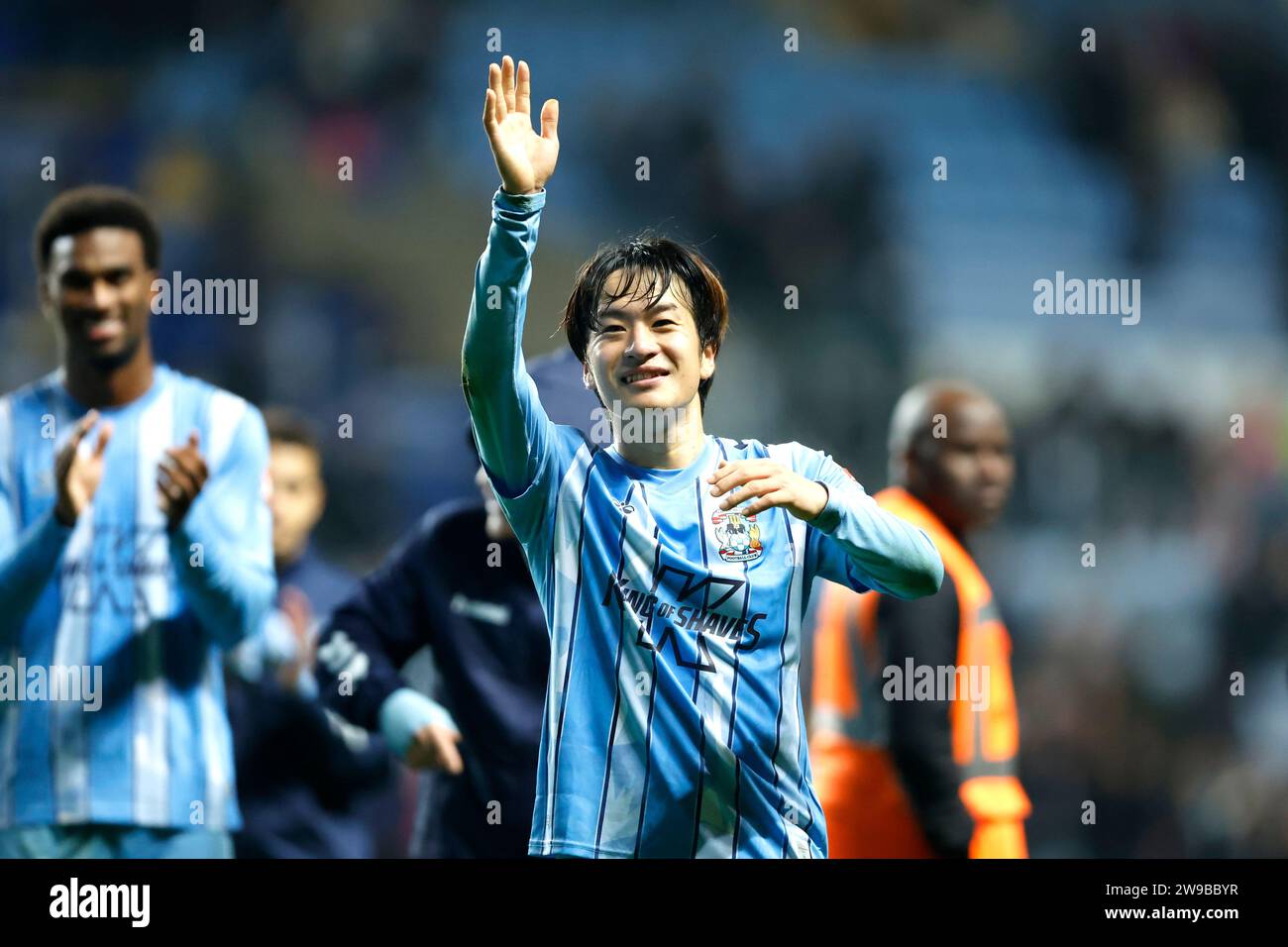 Coventry City's Tatsuhiro Sakamoto celebrates victory after the final ...
