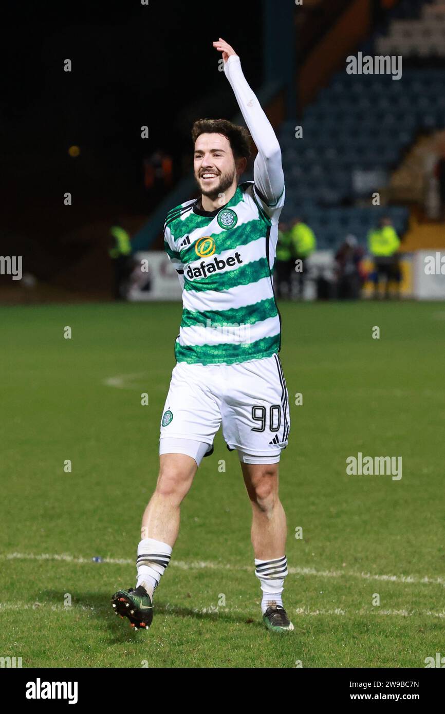 Celtic's Mikey Johnston celebrates after the final whistle of the cinch ...