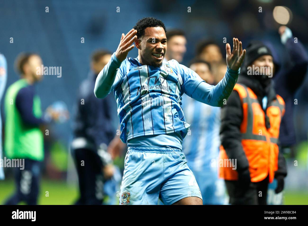 Coventry City's Milan van Ewijk celebrates after the final whistle in ...