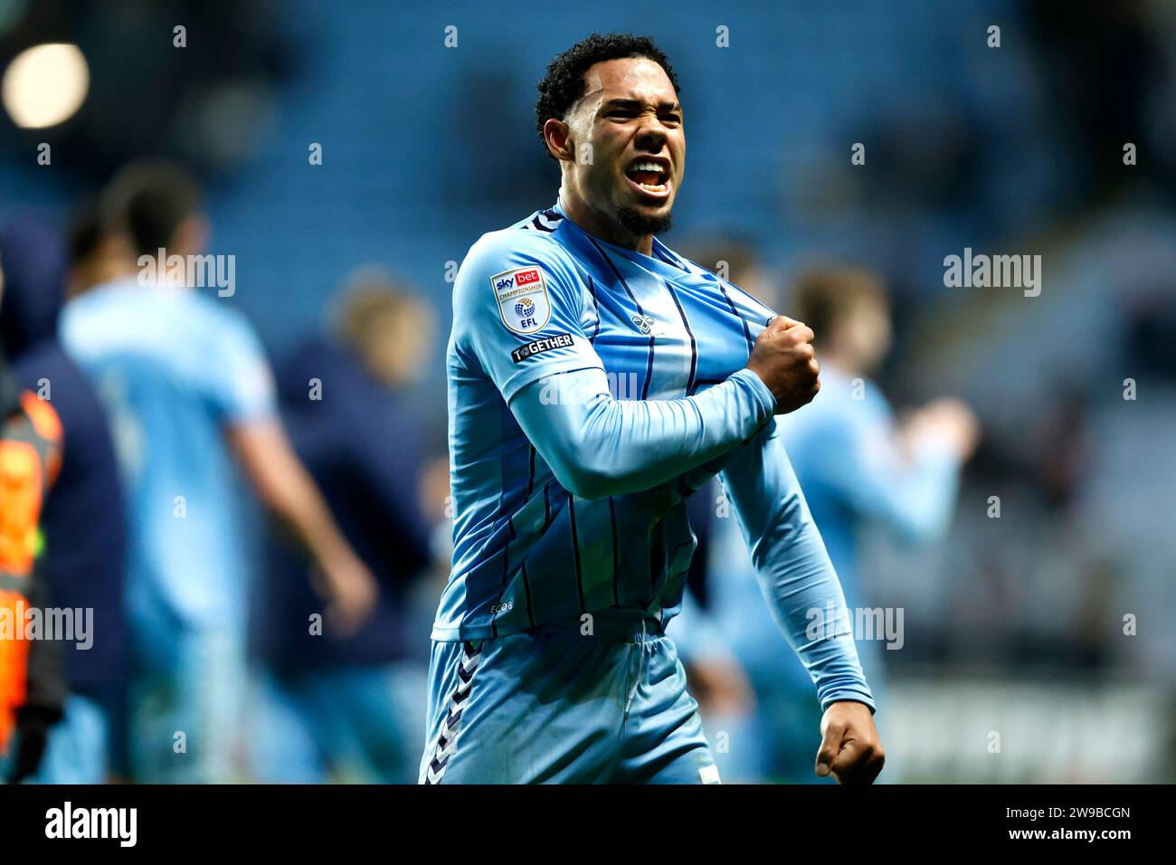 Coventry City's Milan van Ewijk celebrates after the final whistle in ...