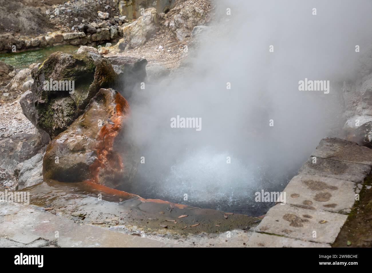 Caldeiras das Furnas, hot springs, Sao Miguel, Azores Stock Photo - Alamy