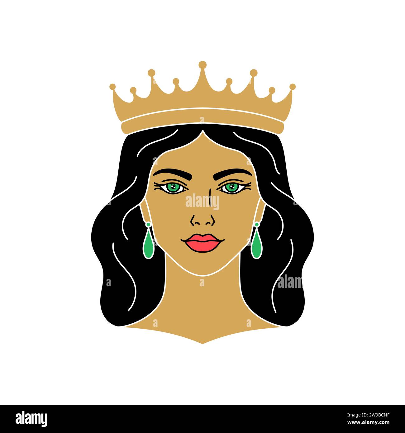 Queen icon in simple linear style on white background Stock Vector ...