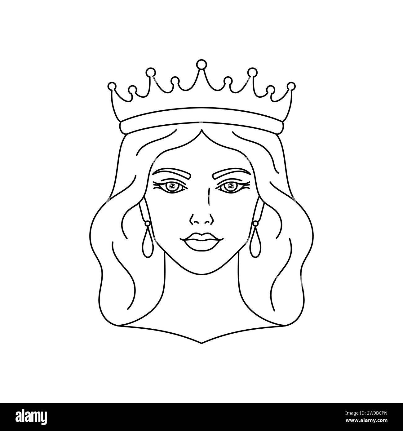 Queen icon in simple linear style on white background Stock Vector ...