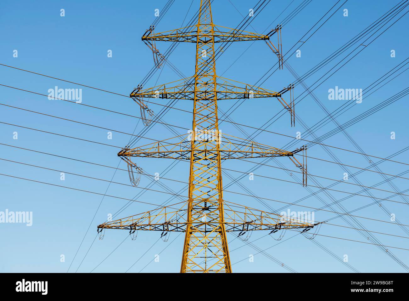 High-voltage pylon, overhead power lines, power lines, Baden ...