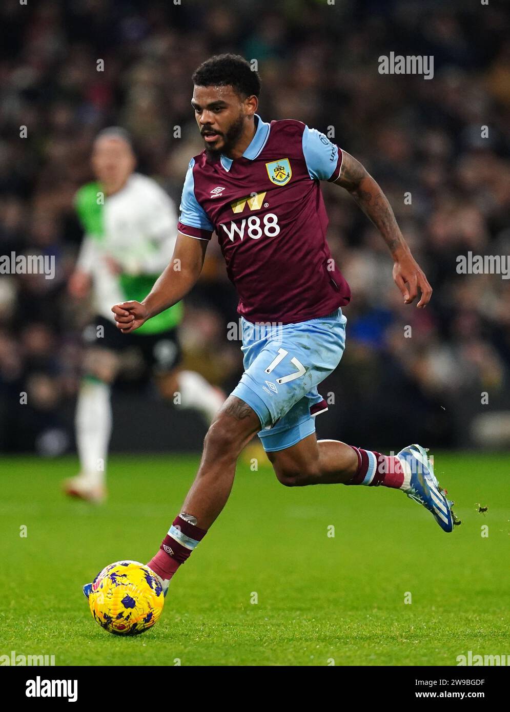 Burnley's Lyle Foster during the Premier League match at Turf Moor ...