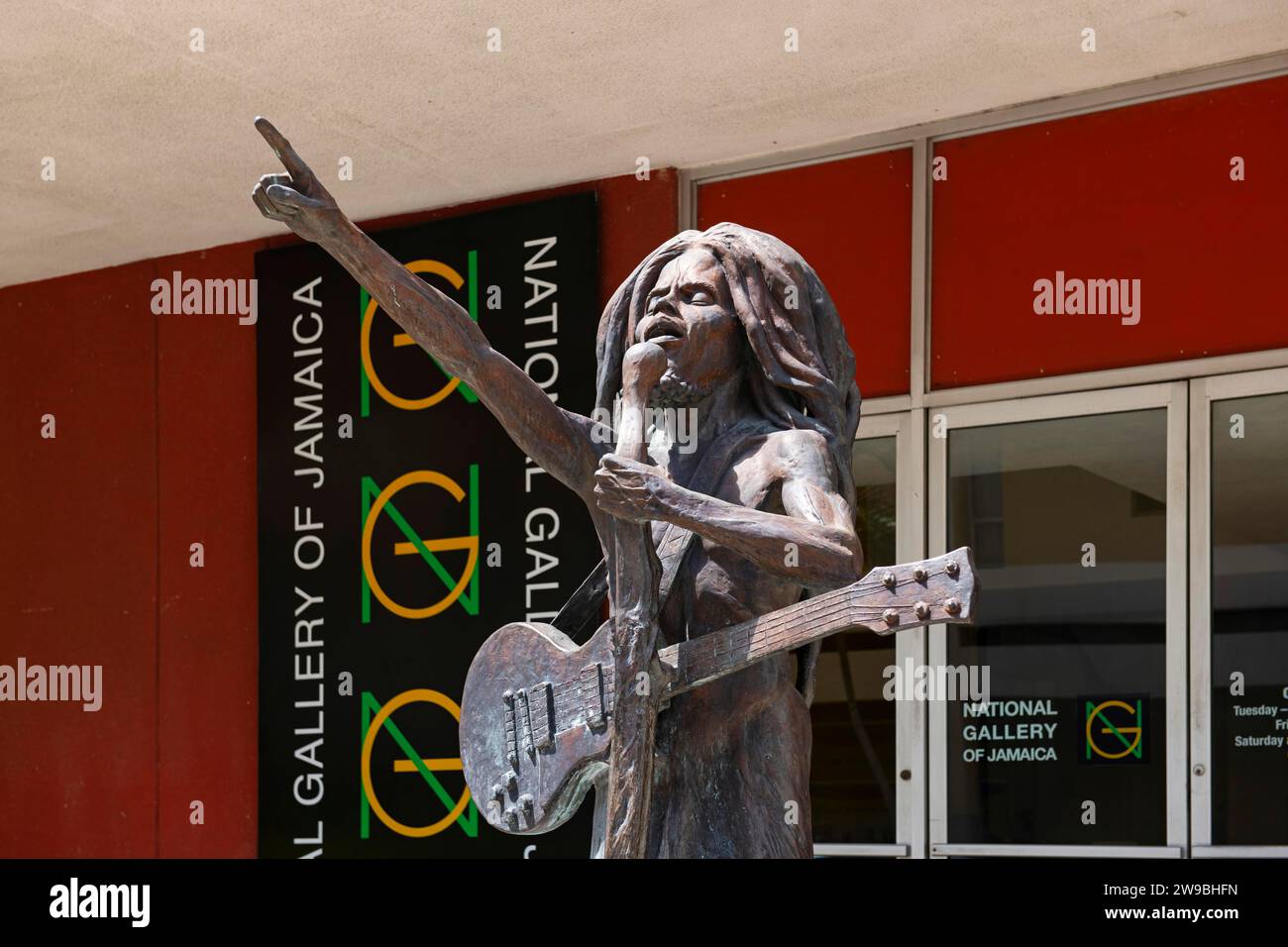 Bob Marley statue in front of the National Gallery, Kingston, Jamaica ...