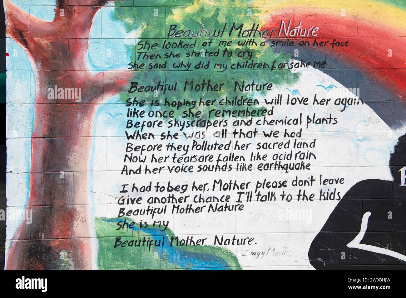 Mural with Beautiful Mother Nature - poem by Ziggy Marley, Tuff Gong ...