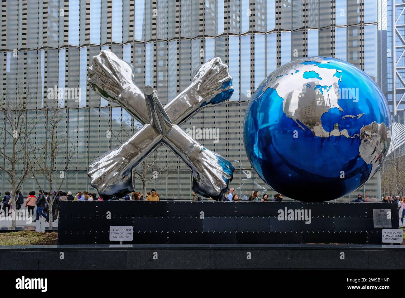 New York, USA - April 13, 2023: XO World Sculpture by Daniel Anderson ... New York, USA - April 13, 2023: XO World Sculpture by Daniel Anderson ...
