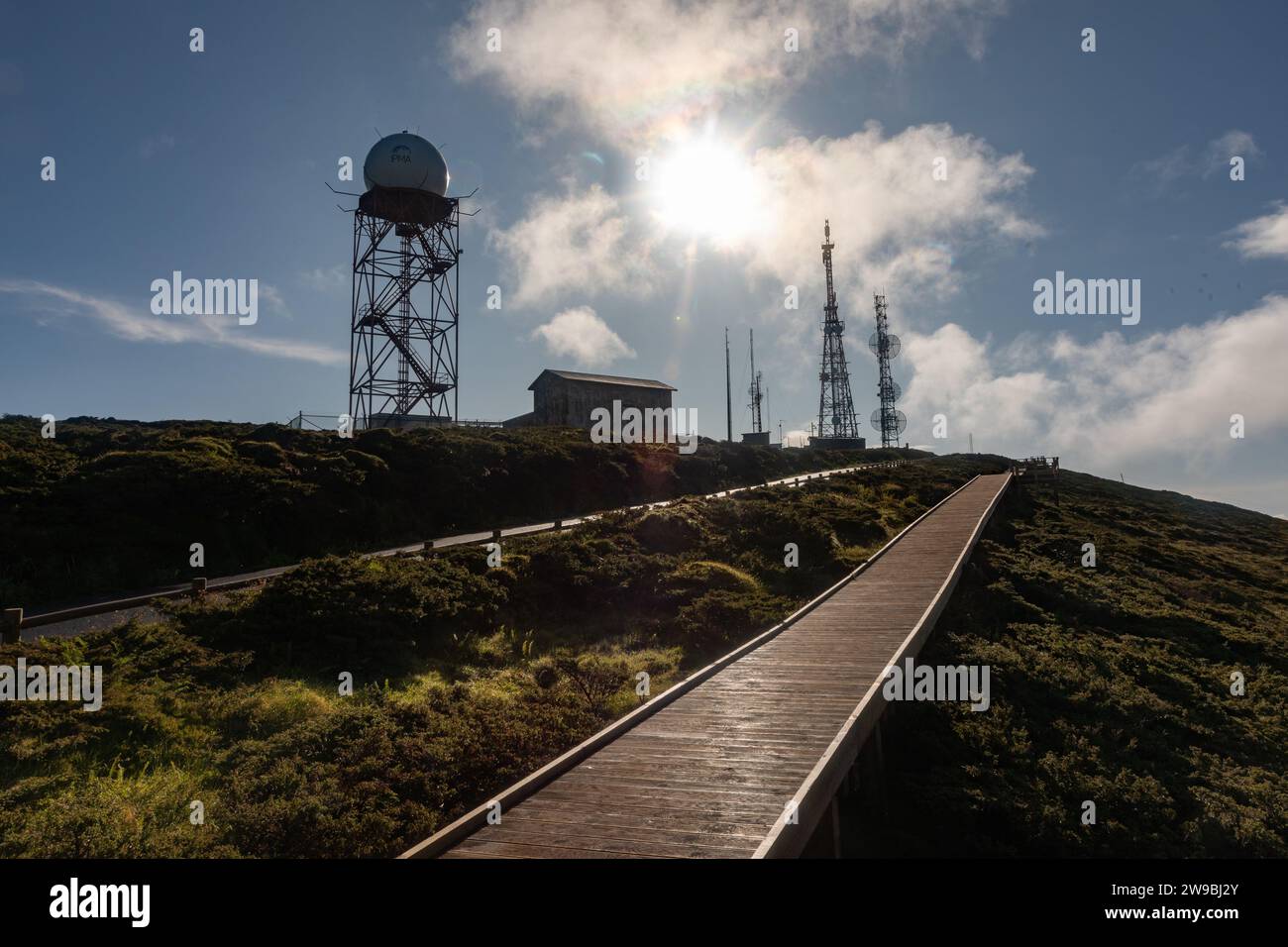 Communication towers at summit of Serra de Santa Barbara, highest point ...