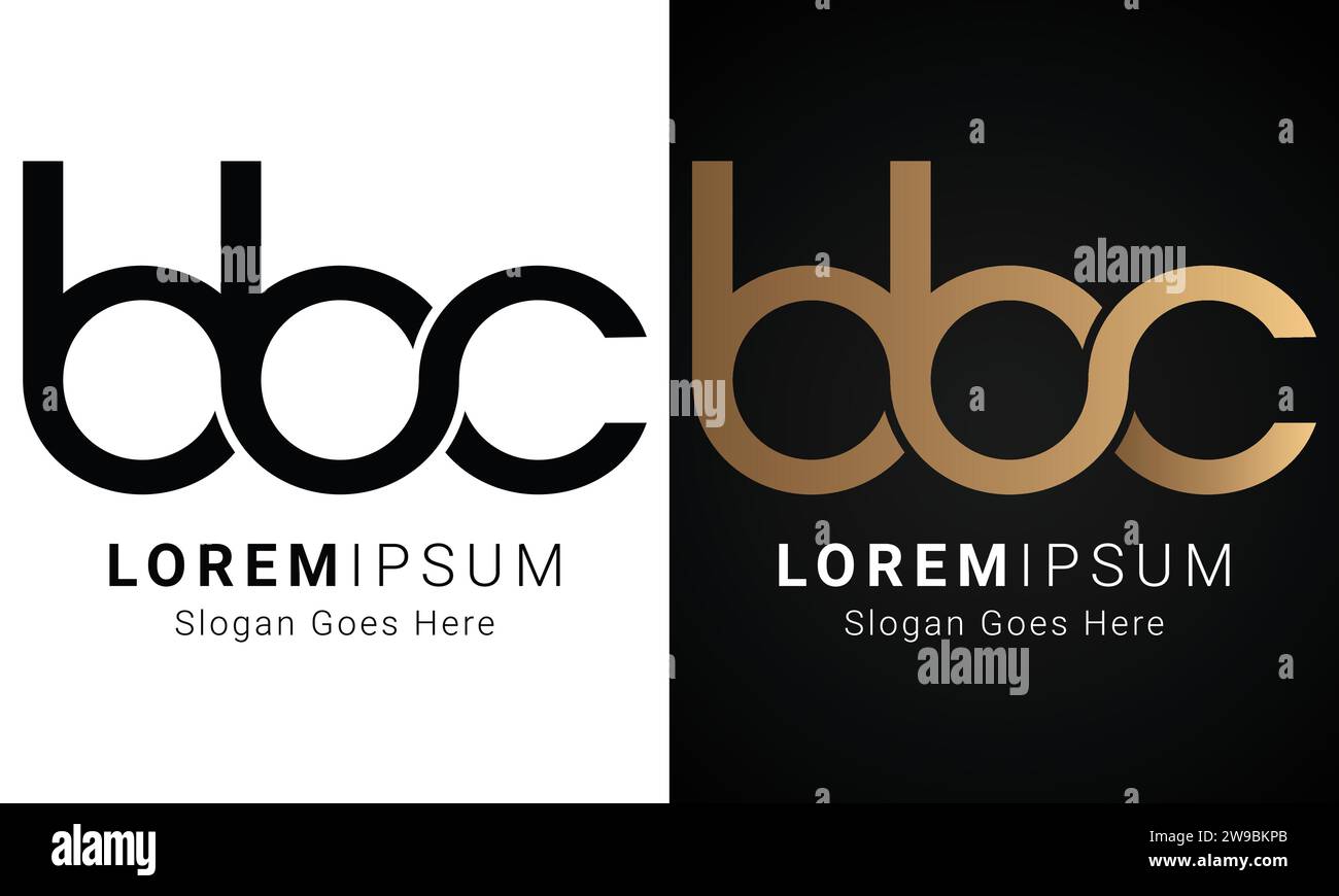 Luxury Initial BBC Monogram Text Letter Logo Design Stock Vector Image ...
