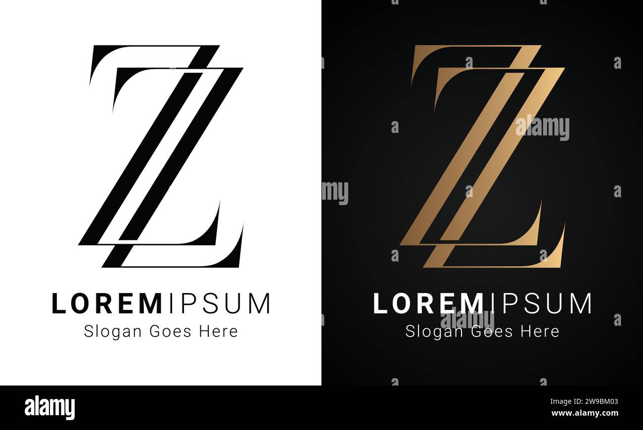 Luxury Initial ZZ Monogram Text Letter Logo Design Stock Vector Image & Art - Alamy