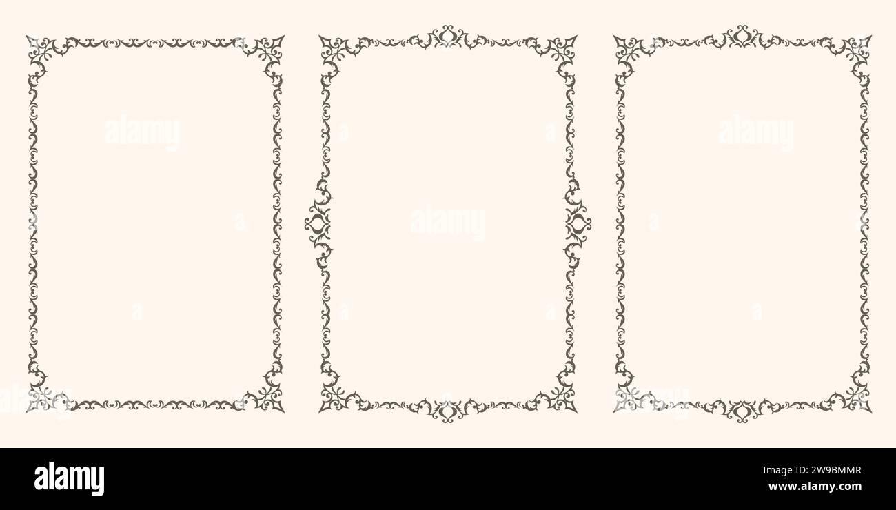 Set of vintage vector frames. A set of beautiful vector frames with ...