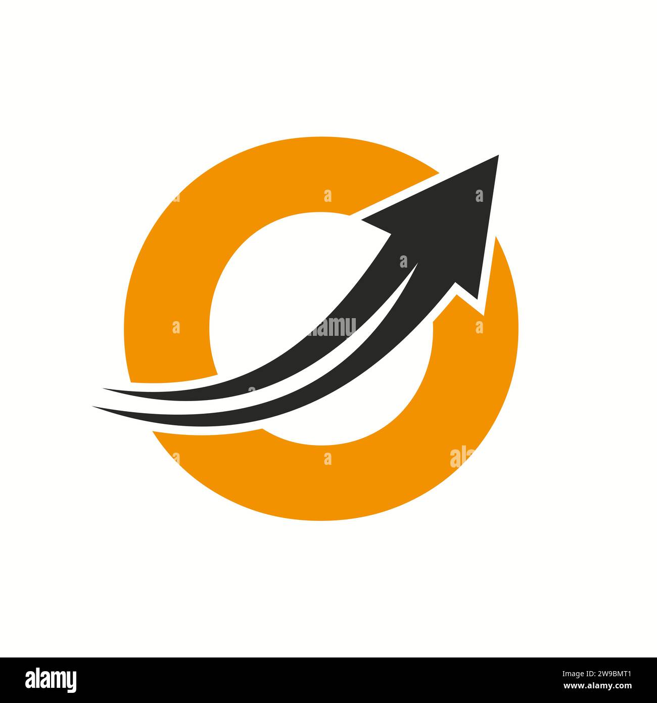 Financial Logo On Letter O Concept With Growth Arrow Icon Stock Vector ...