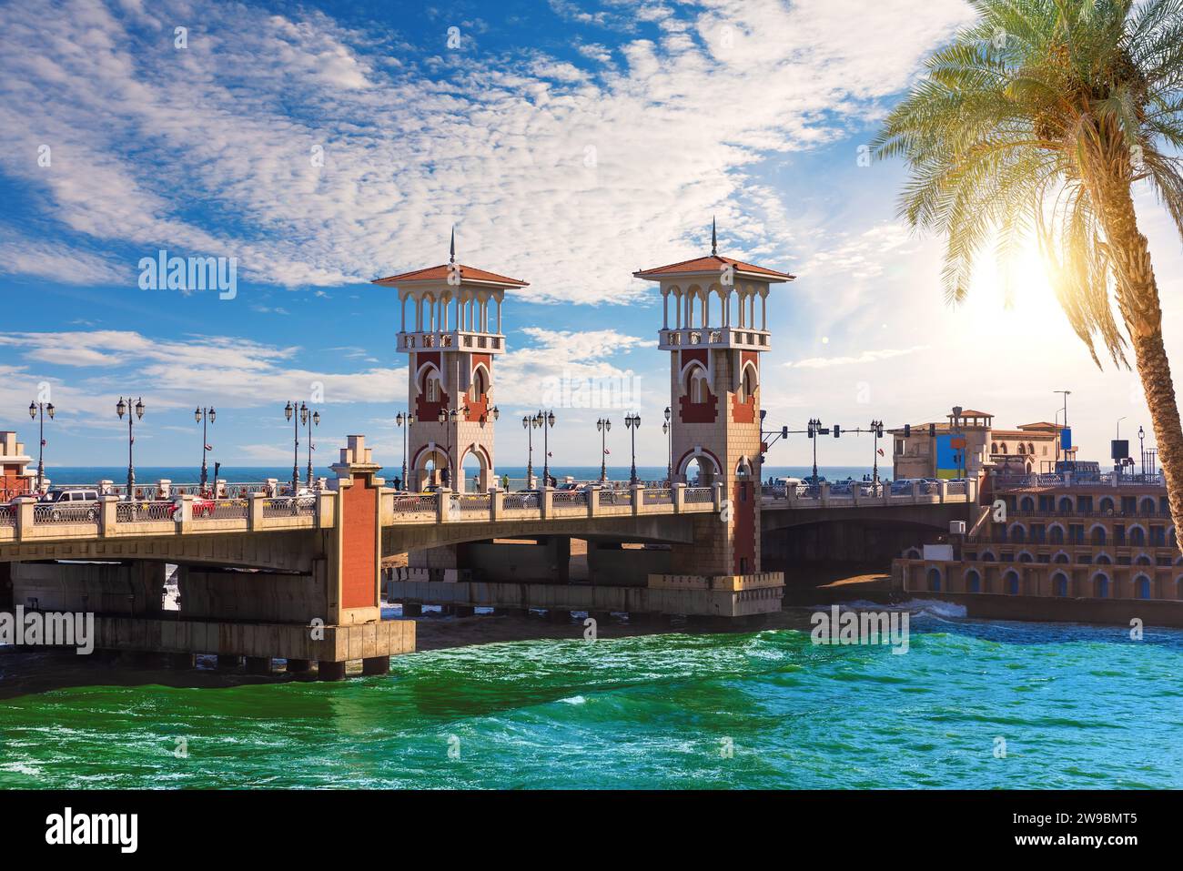 The famous towers of Stanley Bridge, popular architectural landmark ...
