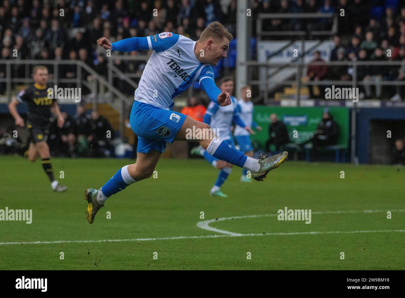 Barrow's Ben Whitfield in action during the Sky Bet League 2 match ...