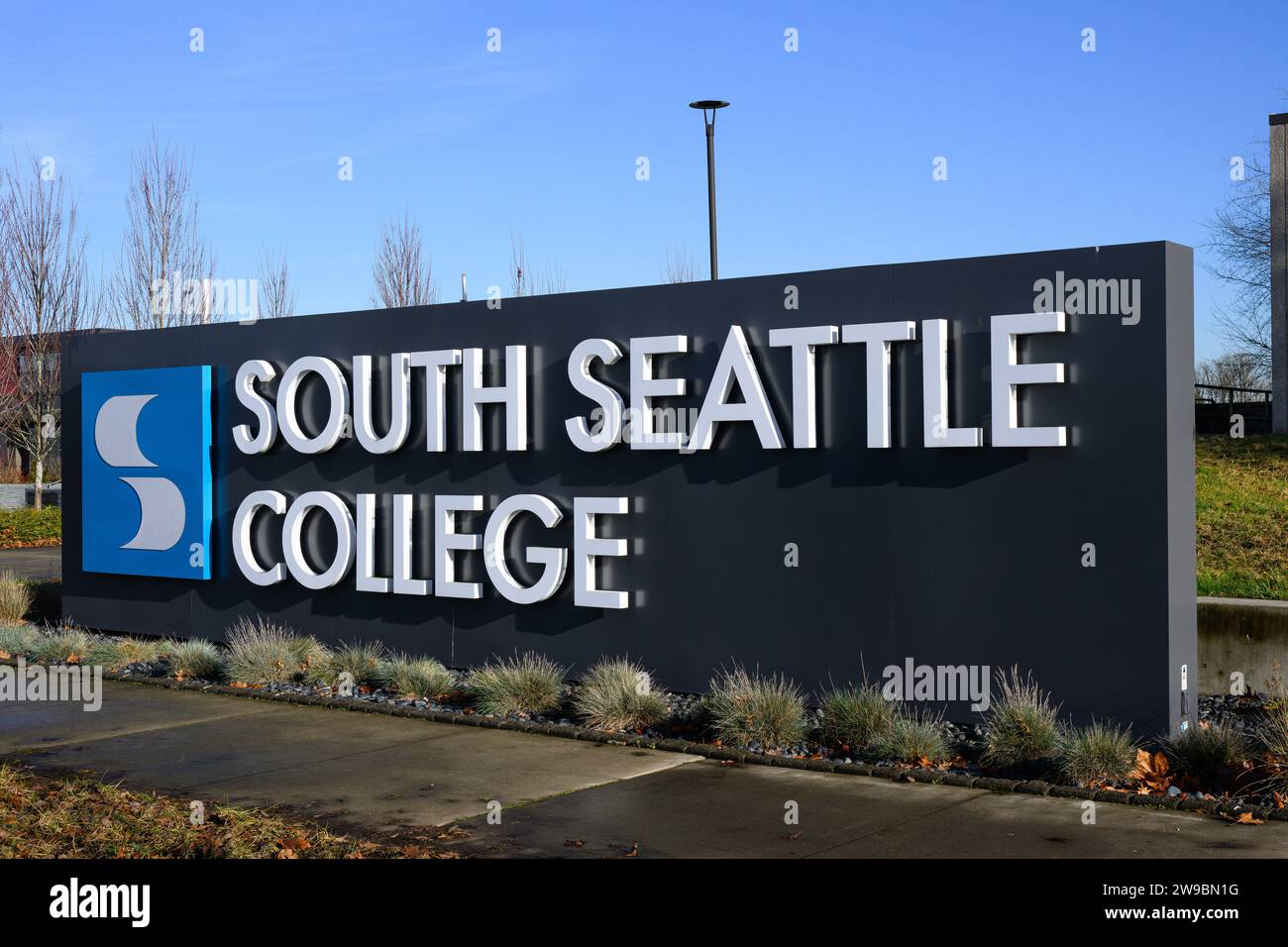 Seattle, WA, USA - December 20, 2023 ;Sign in closeup with large text ...