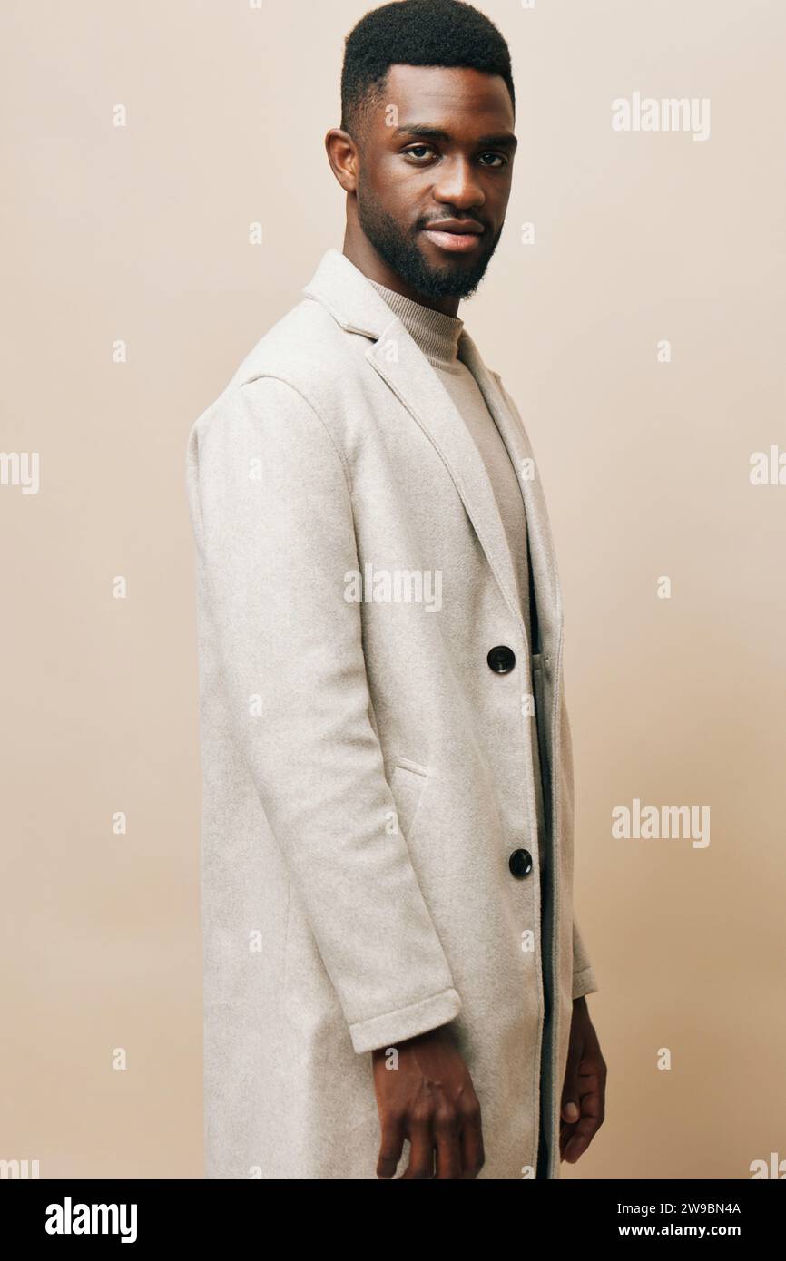 man african american black attractive guy beige one portrait young ...