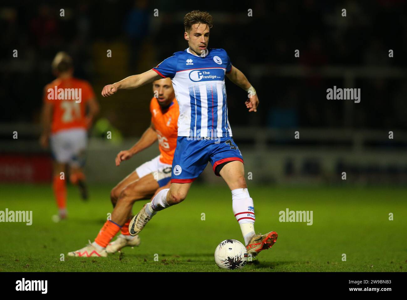 Hartlepool, UK, 26th December 2023. Hartlepool United's Mitch Hancox ...