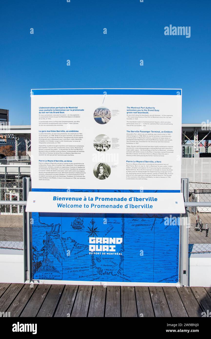 Welcome to the green roof boardwalk sign at the Grand Quay in Montreal ...