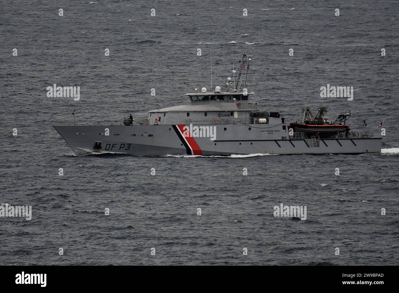 View of the customs coast guard cruiser Jean-François Deniau (DF P3) in ...
