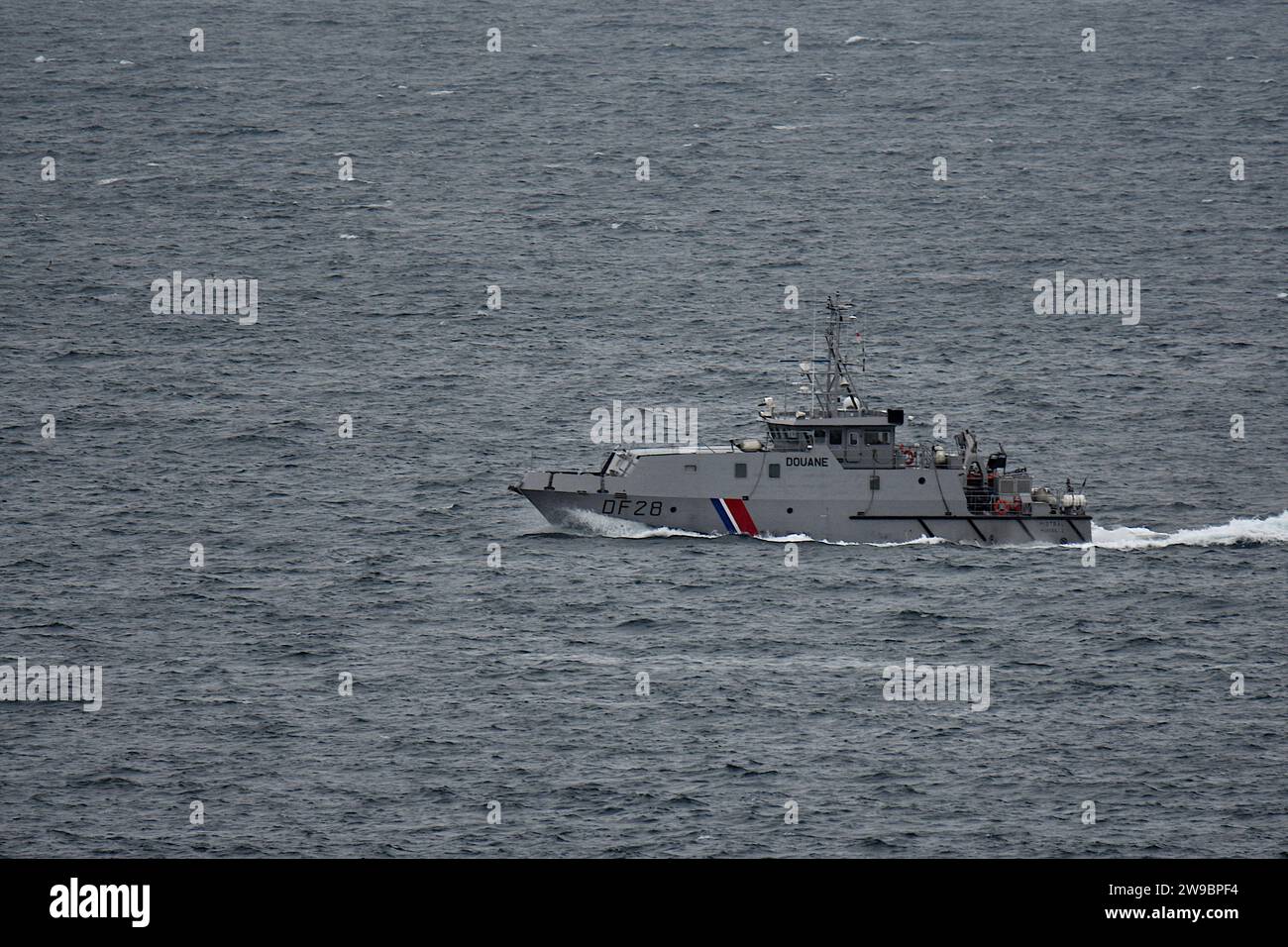 View of the customs coast guard cruiser Mistral (DF28) in Marseille ...