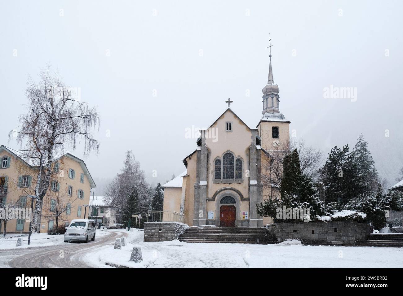 Chamonix winter city view hi-res stock photography and images - Alamy
