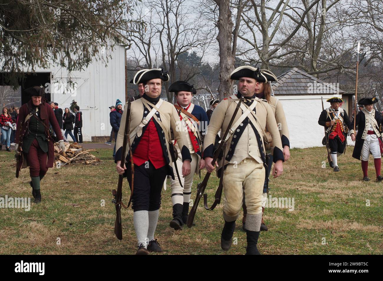 The reenactment of Washington crossing the Delaware River is done every ...