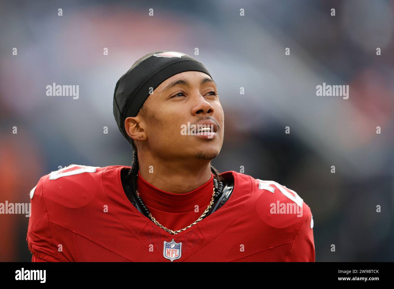 Arizona Cardinals cornerback Marco Wilson (20) walks on the field ...