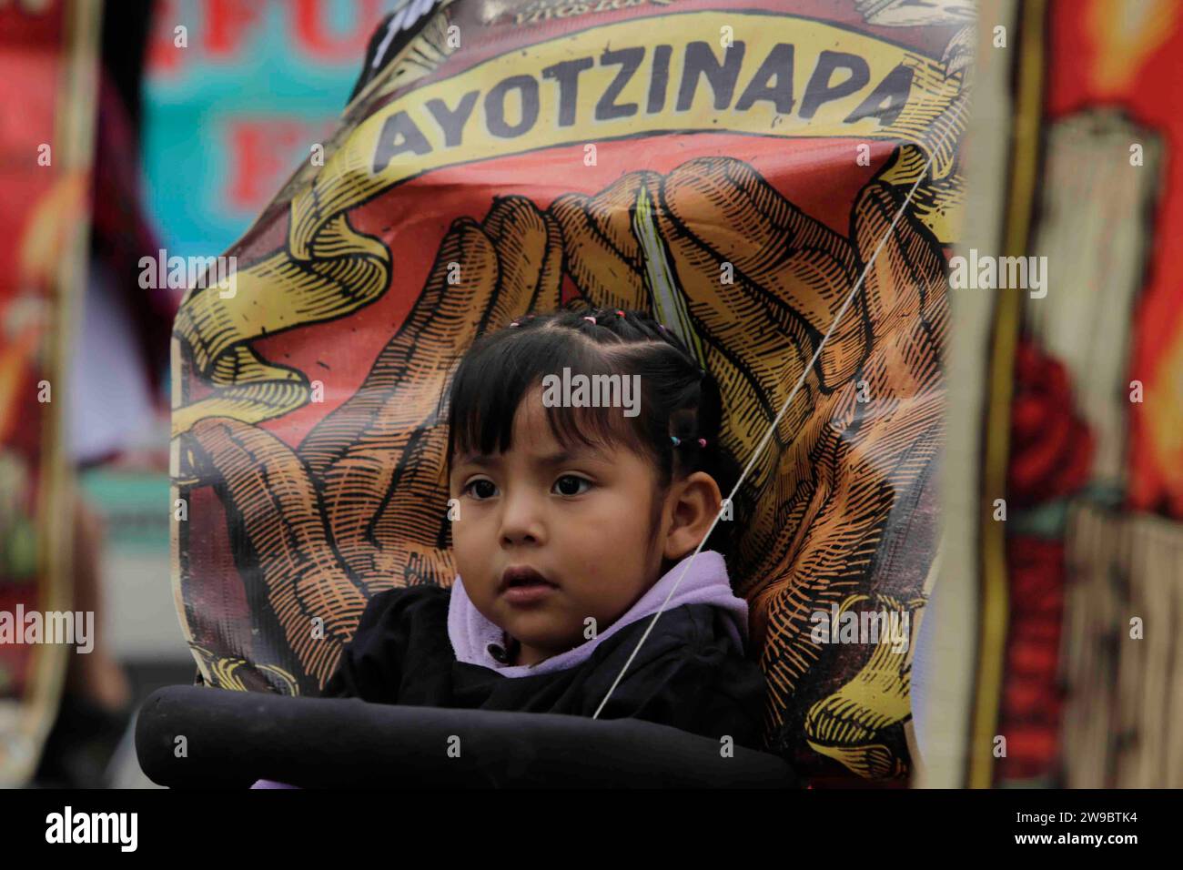 Mexico City, Mexico. 26th Dec, 2023. Girl from an indigenous community ...
