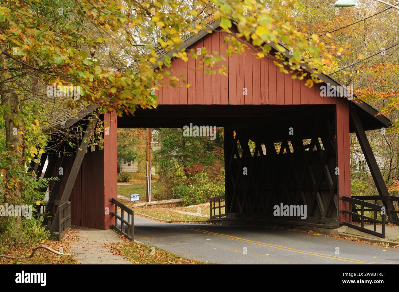 The Scarborough Covered Bridge in the Barclay Farm neighborhood of ...
