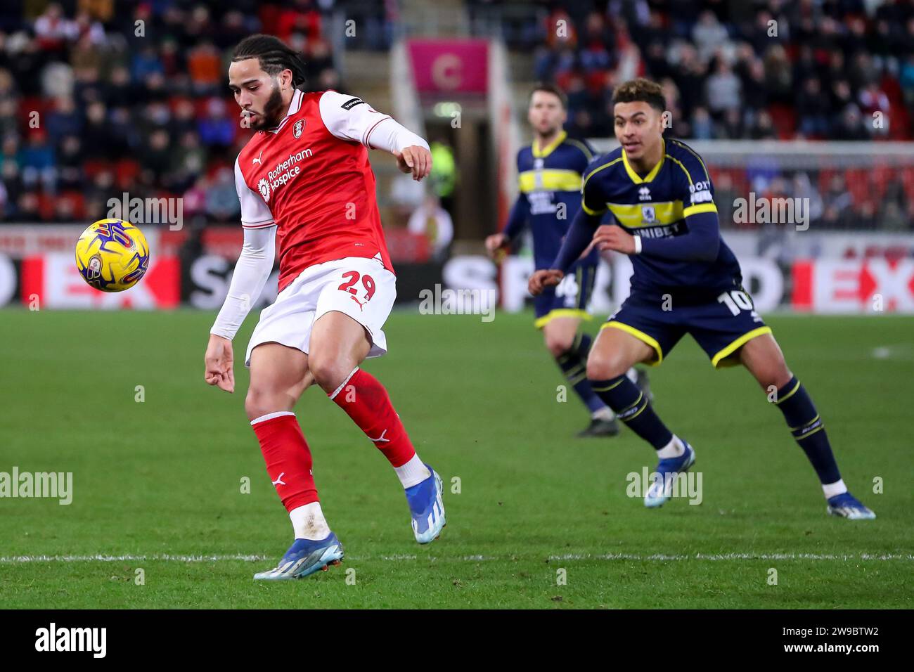 Sam Nombe #29 of Rotherham United in possession during the Sky Bet ...