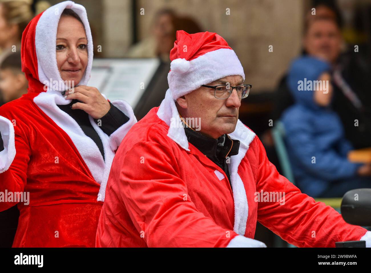 Dubrovnik, Croatia, 261223. Traditional ride of Santa Claus bikers on ...