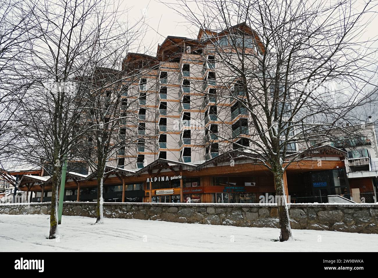 Chamonix winter city view hi-res stock photography and images - Alamy