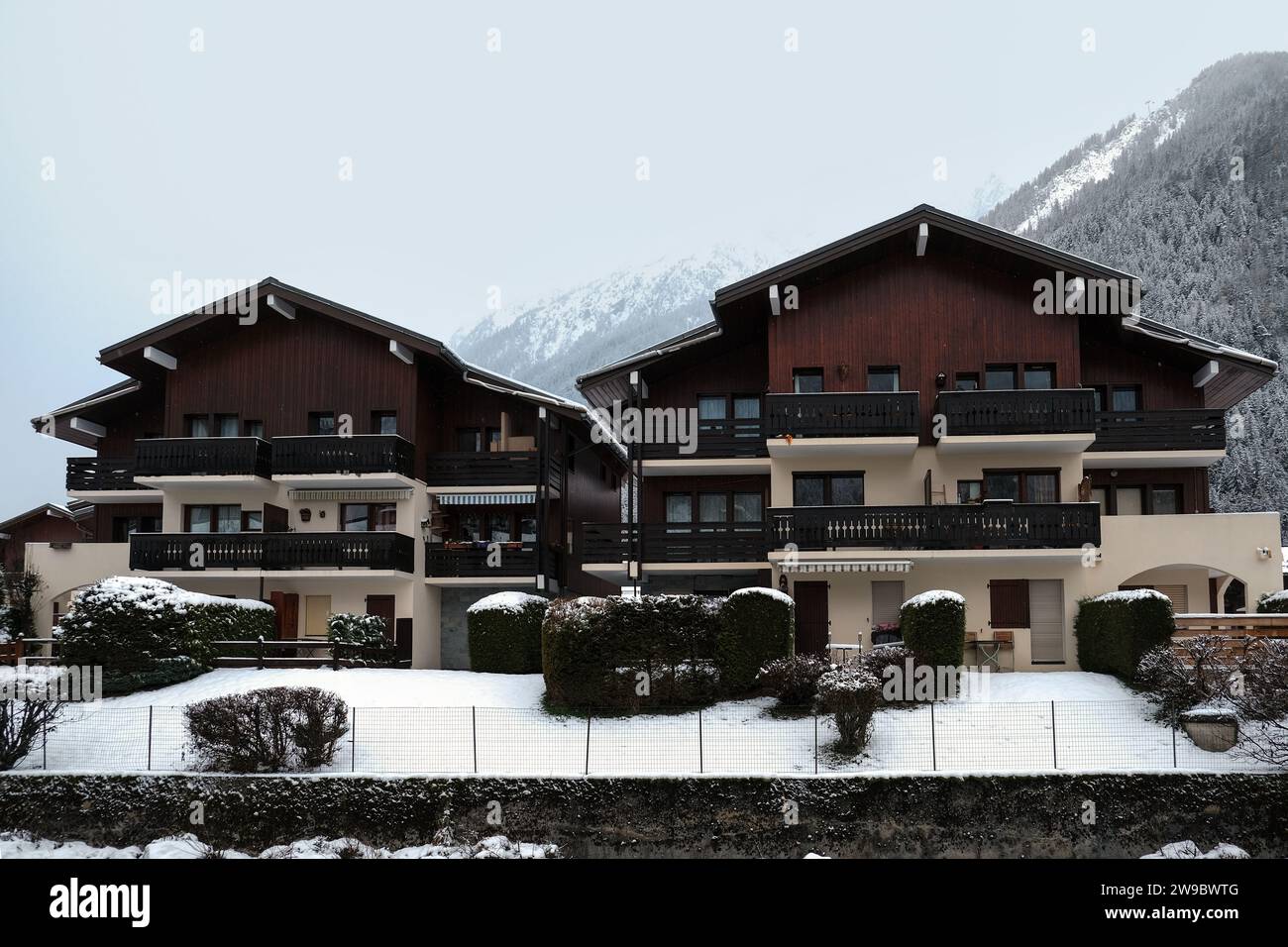 Chamonix winter city view hi-res stock photography and images - Alamy