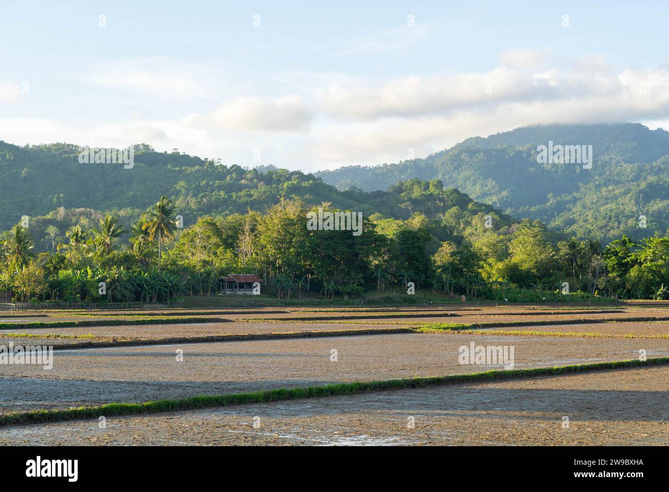 very beautiful and beautiful rural natural scenery in the mountains ...
