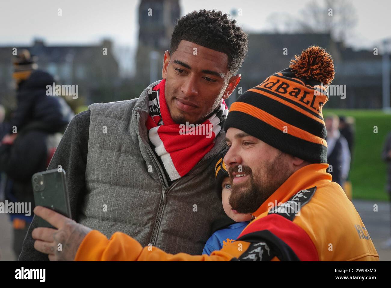 Hull, UK. 26th Dec, 2023. Real Madrid's Jude Bellingham arrives at The ...