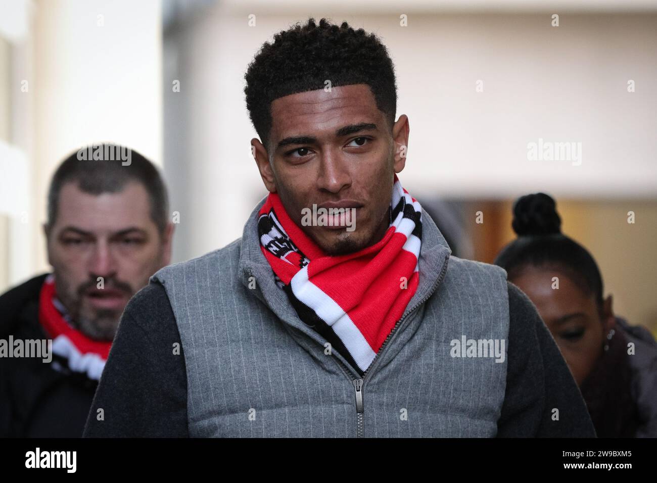 Hull, UK. 26th Dec, 2023. Real Madrid's Jude Bellingham arrives at The ...