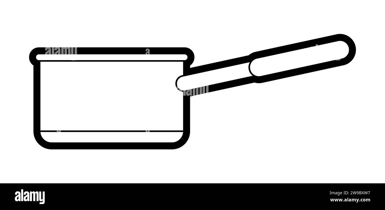 Illustration of cooking pan. Stylized kitchen utensil item Stock Vector ...